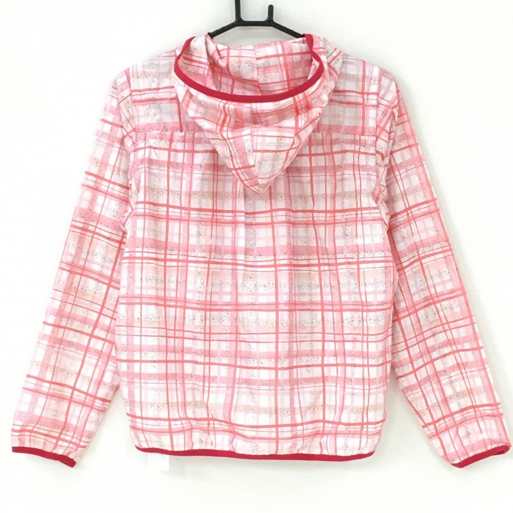 【超美品】コルウィン 2WAYブルゾン 白×ピンク チェック 花柄 裏地メッシュ 袖着脱可 レディース L ゴルフウェア Kolwin - 中古ゴルフウェア通販サイトReonard(レオナード)
